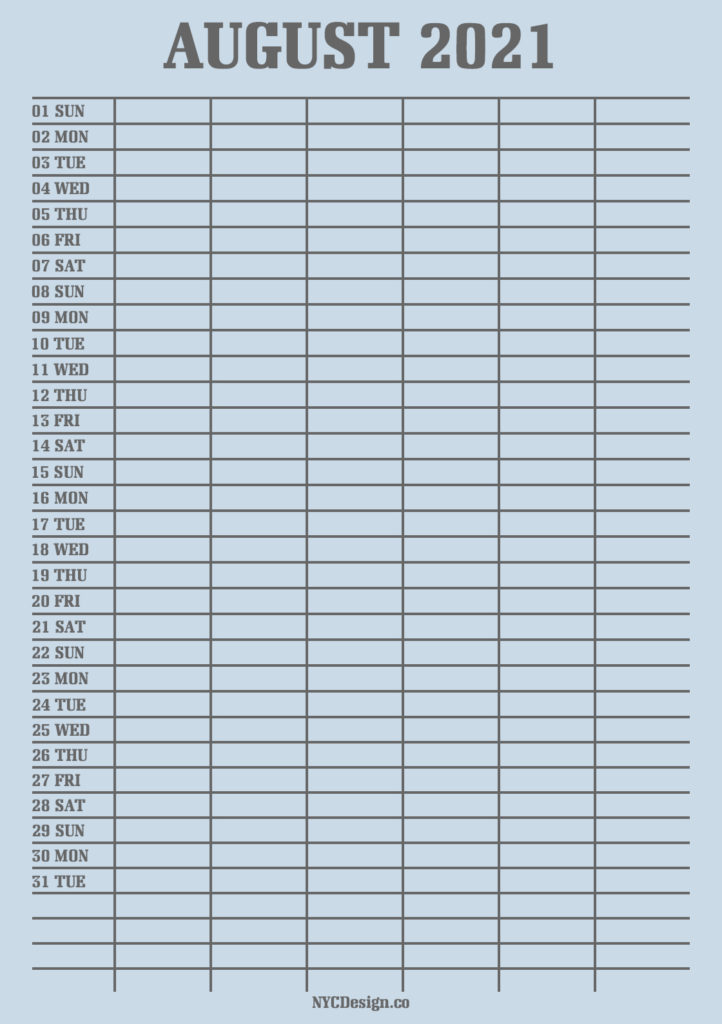2021 Monthly Calendars, Planners, Printable Free, Blue – Planners for ...