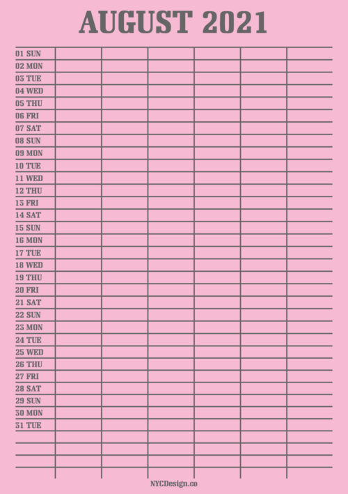 2021 Monthly Calendars, Planners, Printable Free, Pink – Planners for ...