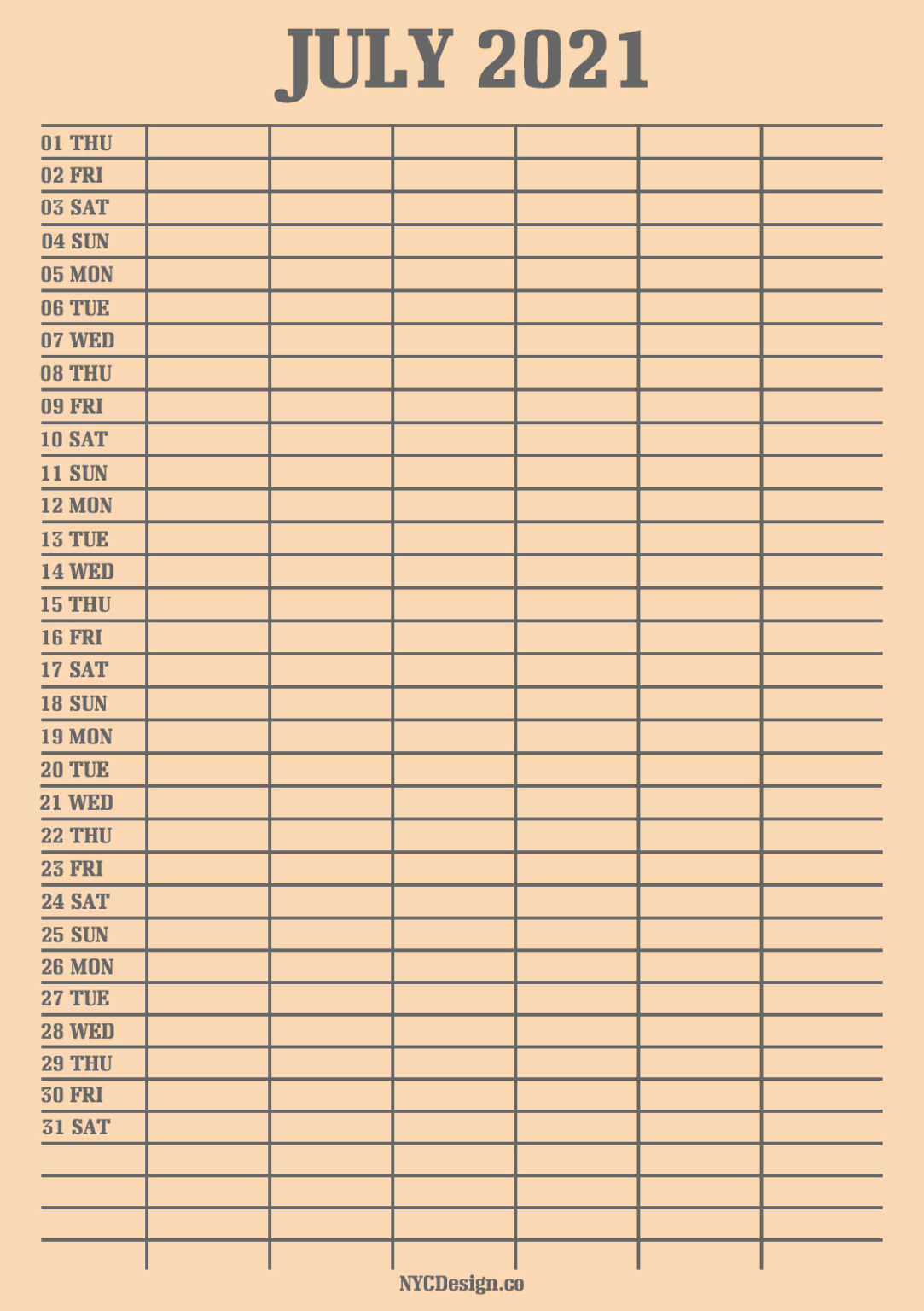 2021 Monthly Calendars, Planners, Printable Free, Beige – Planners for ...