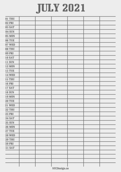 2021 Monthly Calendars, Planners, Printable Free, Grey – Planners for ...