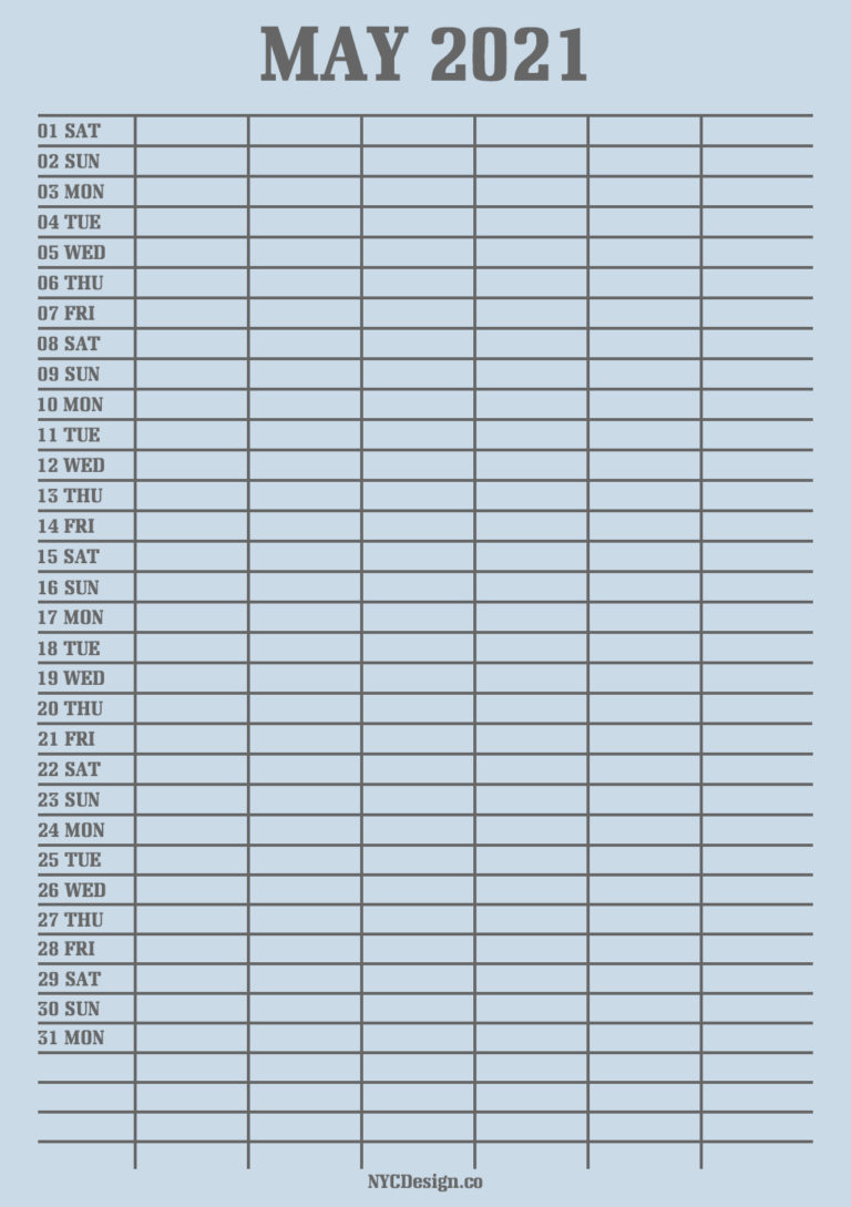 2021 Monthly Calendars, Planners, Printable Free, Blue – Planners for ...