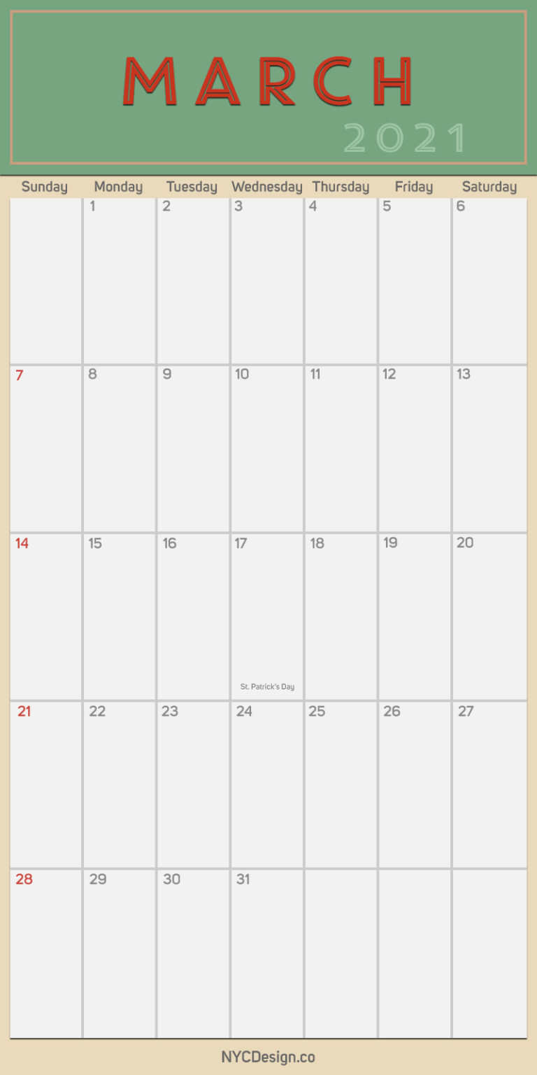 2021 March – Monthly Calendar with Holidays, Printable Free, PDF ...