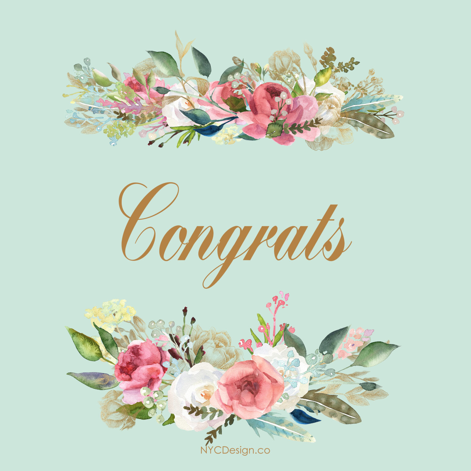 Congratulations Cards, Free, Printable: Floral, Pink, Blue, Beige ...