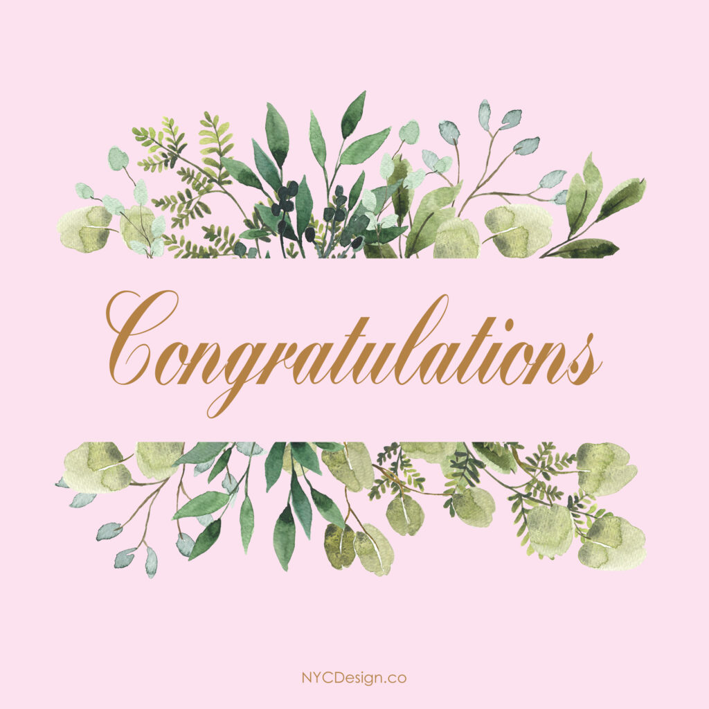 Congratulations Cards, Free, Printable: Floral, White, Pink, Green ...