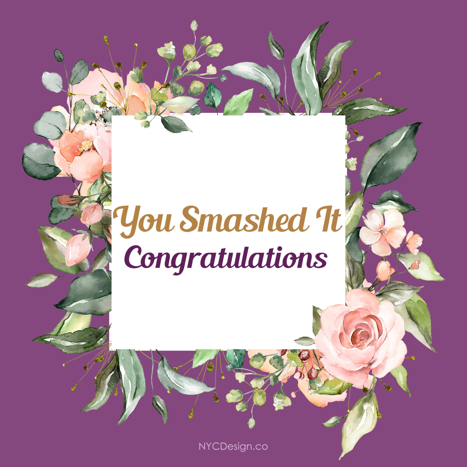 Congratulations Cards, Free, Printable: Floral, Blue, Purple ...