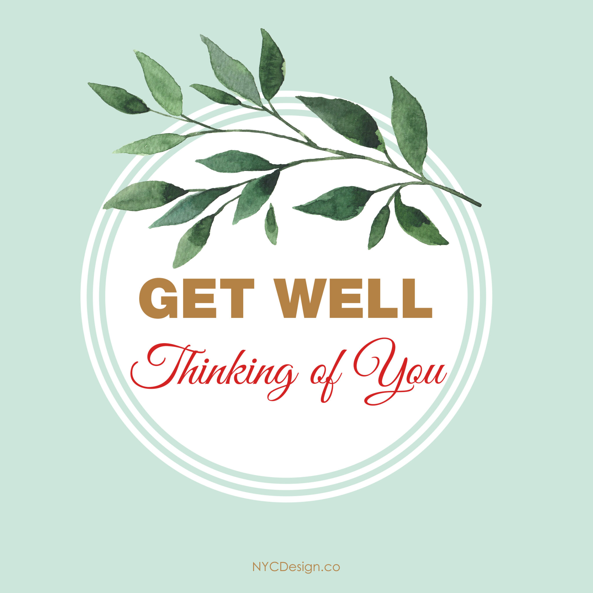Get Well Card, Free, Printable: Blue, Green, Floral – NYCDesign.co ...