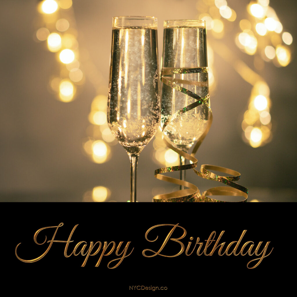 Happy Birthday Card: Champagne – NYCDesign.co: Printable Things