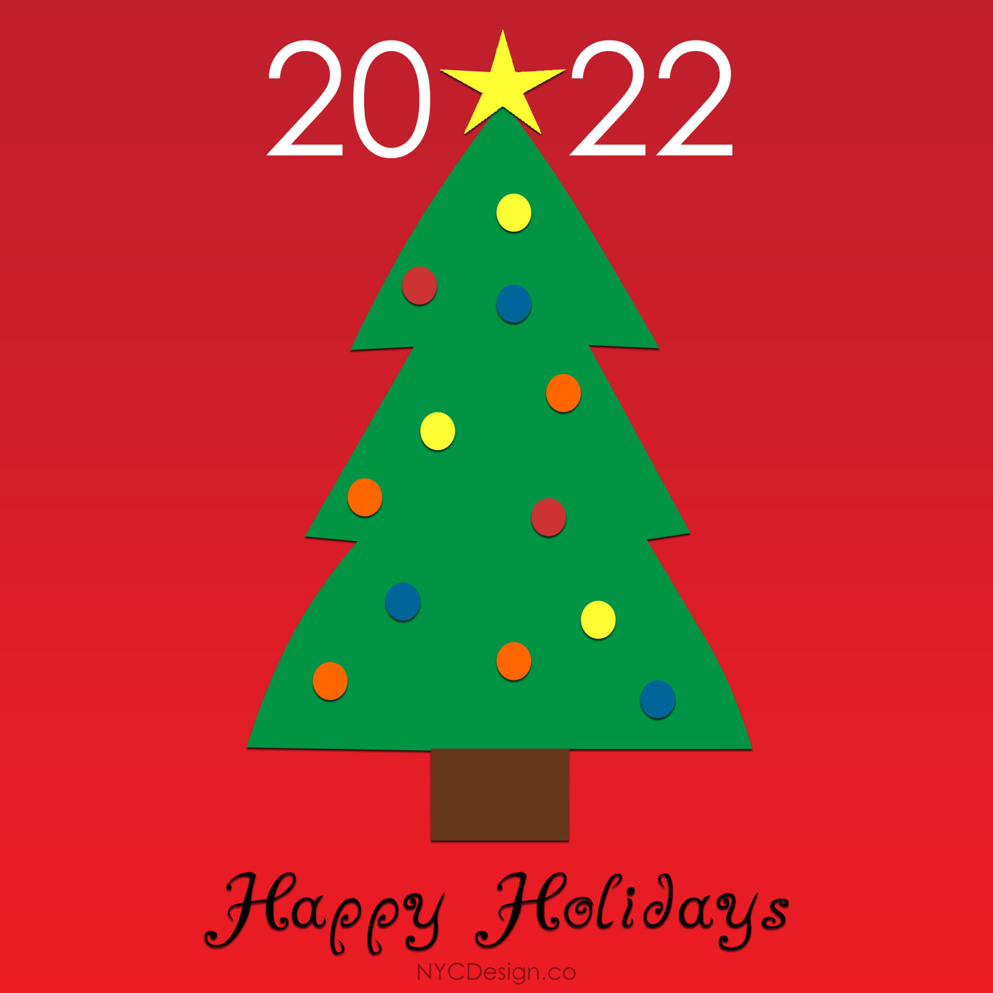 Holiday Card 2022 Free Printable Christmas Tree NYCDesign co 