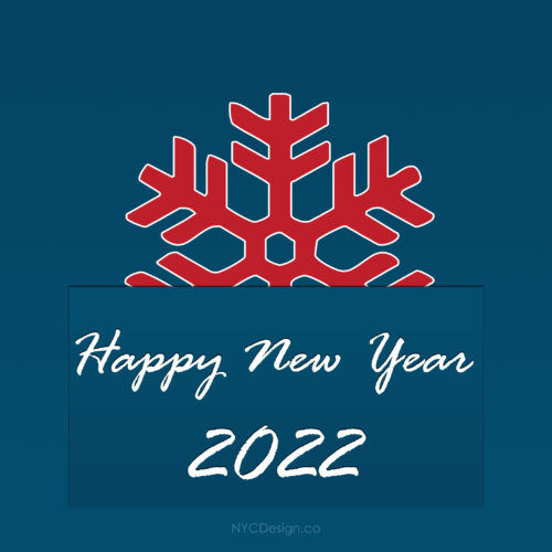 New Year Card 2022, Free Printable – Red Snowflake – NYCDesign.co ...
