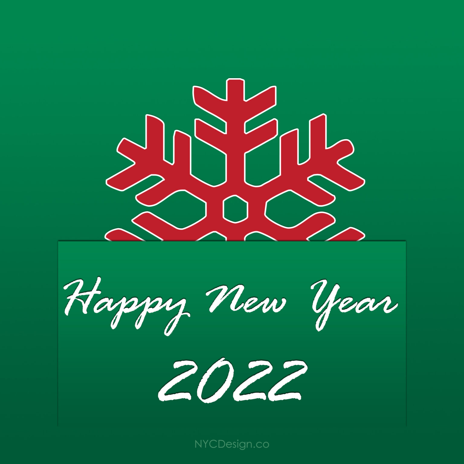 New Year Card 2022, Free Printable – Red Snowflake – NYCDesign.co ...