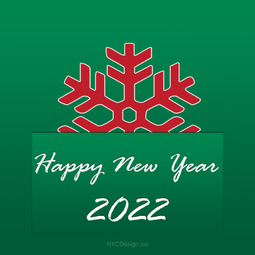 New Year Card 2022, Free Printable – Red Snowflake – NYCDesign.co ...
