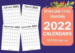 2022 Monthly Calendar & Planner, Modern Printable Free, Vertical ...