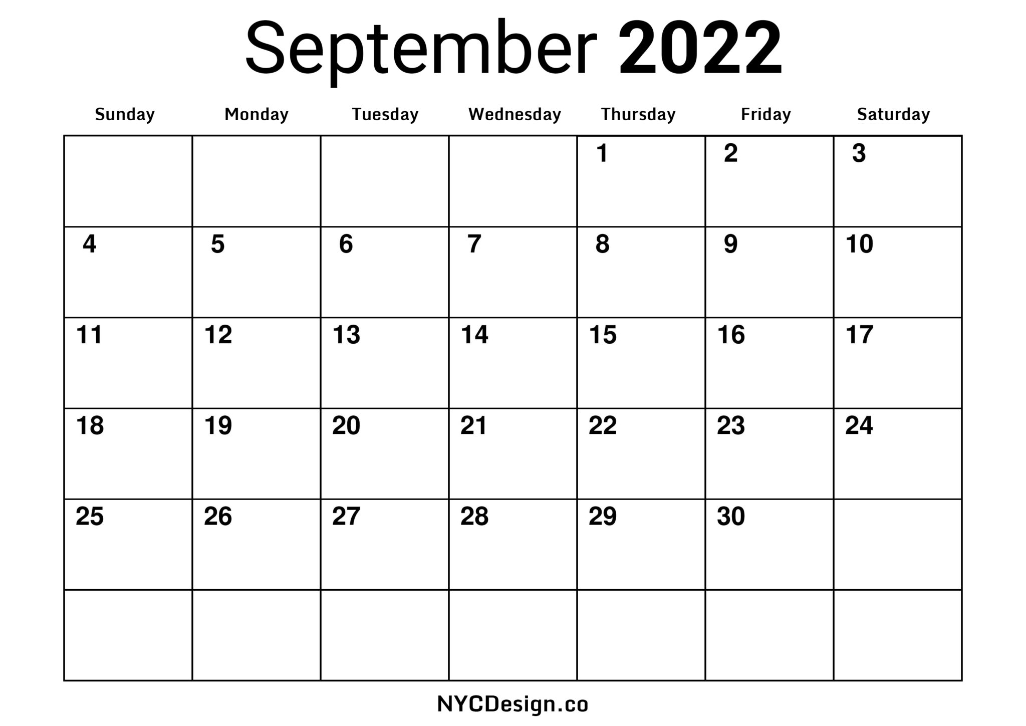 2022 Monthly Calendar & Planner, Modern Printable Free, Horizontal ...