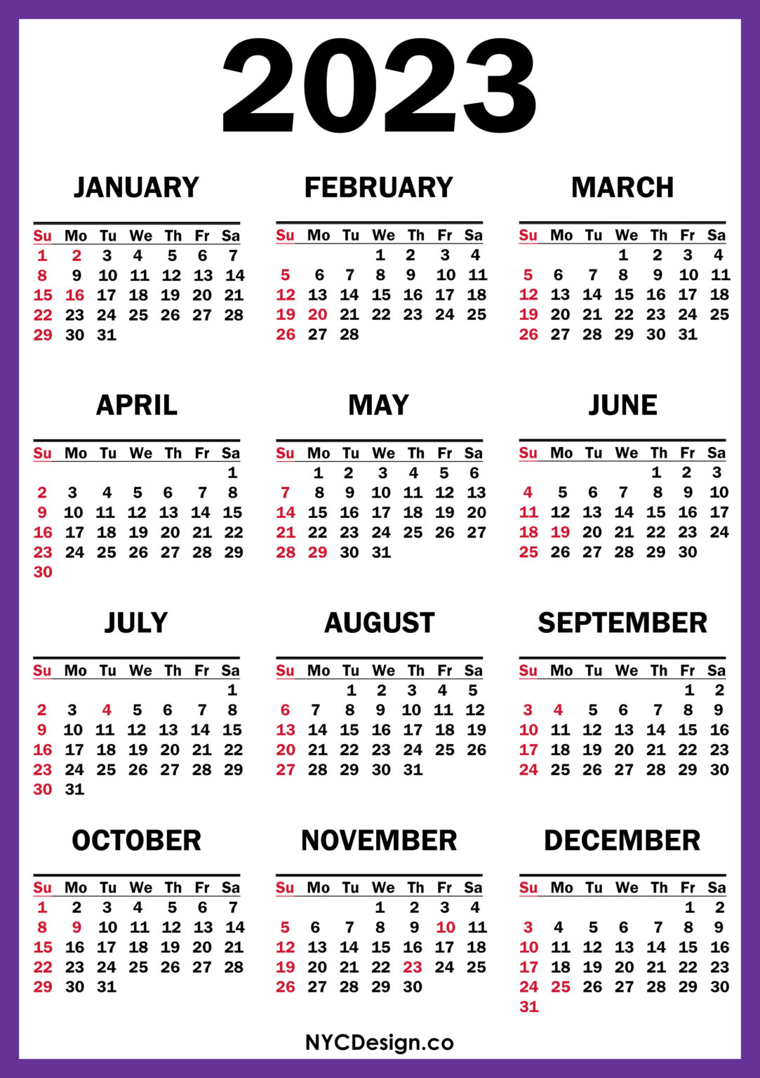 2022 – 2023 Two Year Calendar with UK Holidays, Printable Free ...