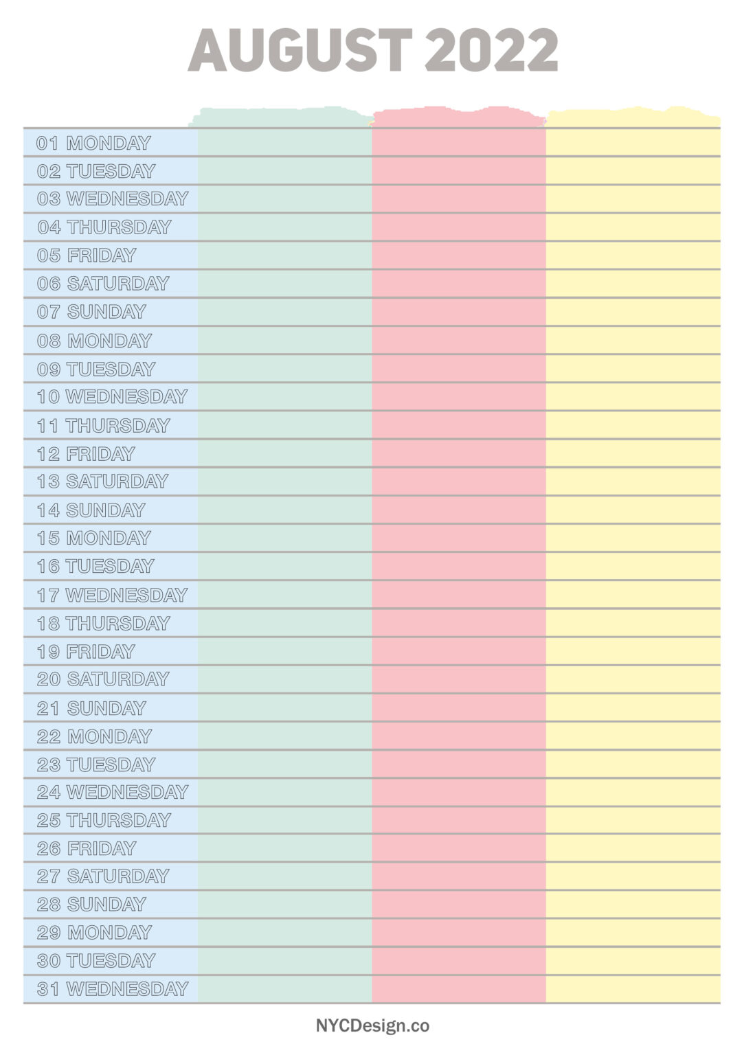 2022 Monthly Calendars, Planners, Printable Free – Daily Planners ...