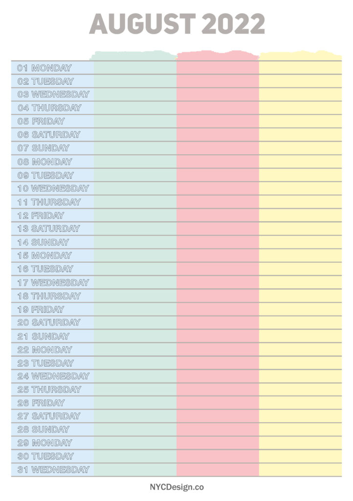 2022 Monthly Calendars, Planners, Printable Free – Daily Planners ...