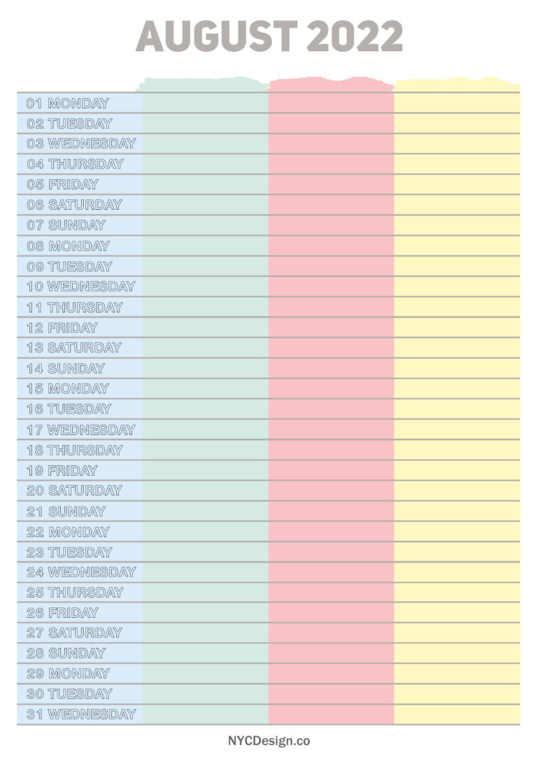 2022 Monthly Calendars, Planners, Printable Free – Daily Planners ...