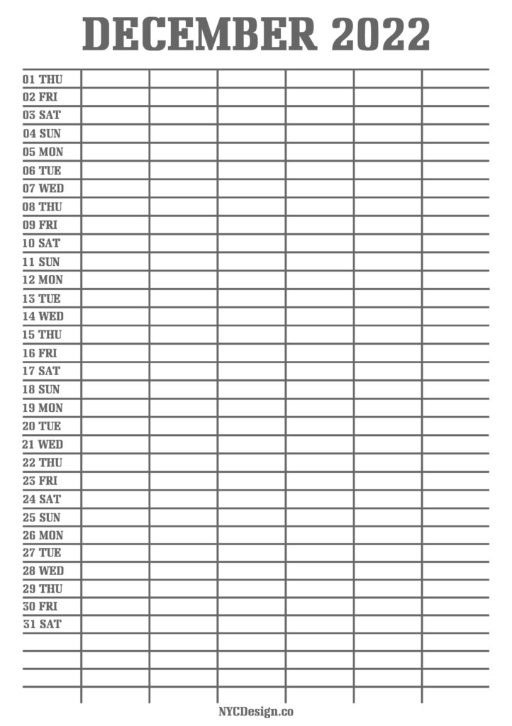 2022 Monthly Calendars, Planners, Printable Free, White – NYCDesign.co ...