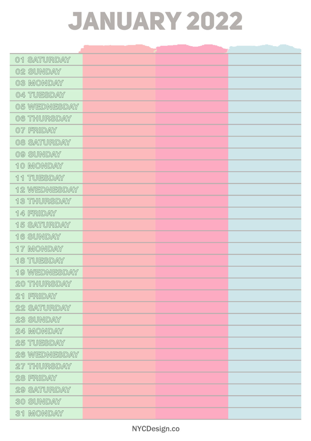 2022 Monthly Calendars, Planners, Printable Free – Daily Planners ...