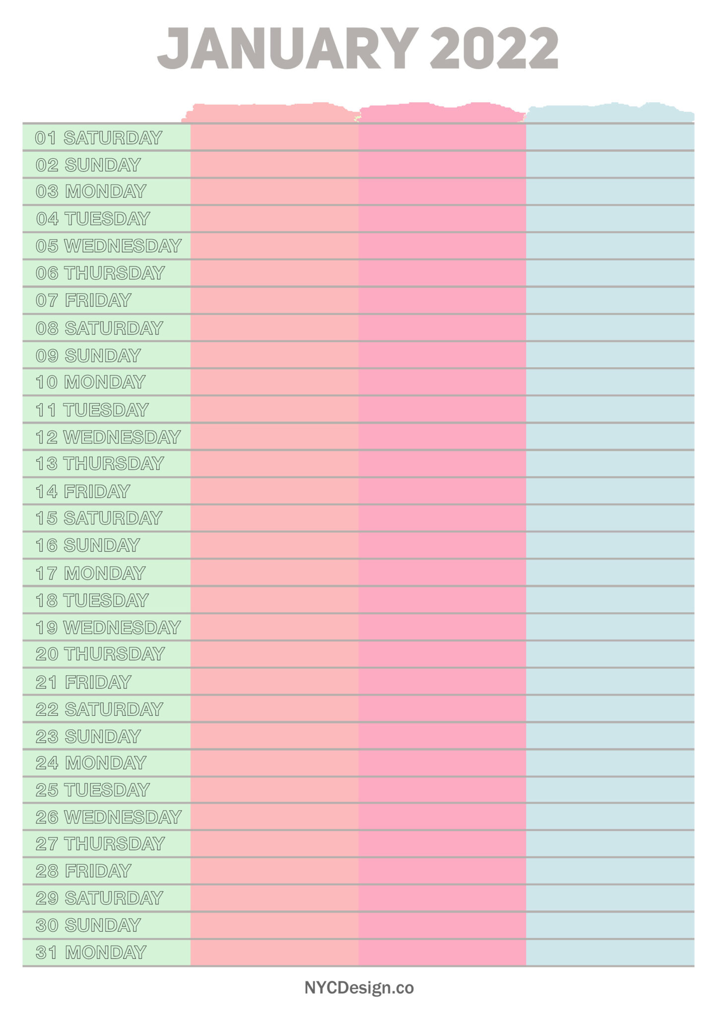 2022 Monthly Calendars, Planners, Printable Free – Daily Planners ...