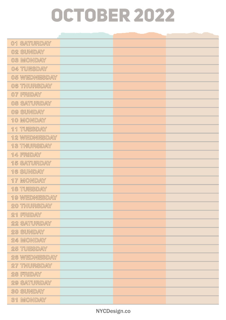 2022 Monthly Calendars, Planners, Printable Free – Daily Planners ...