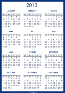 2013 Calendar, Printable Free – NYCDesign.co: Printable Things