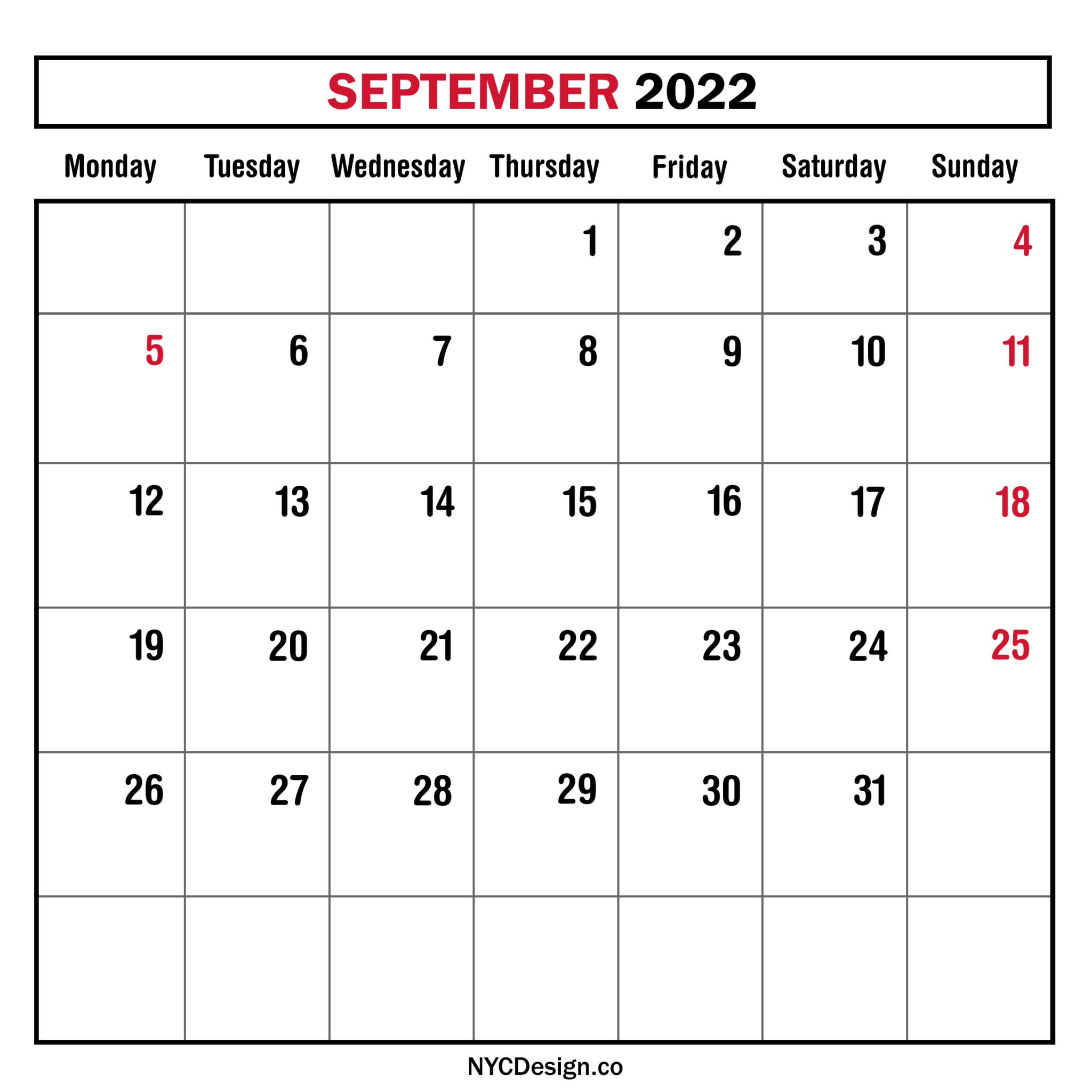 September 2022 Monthly Calendar, Planner with US Holidays, Printable ...