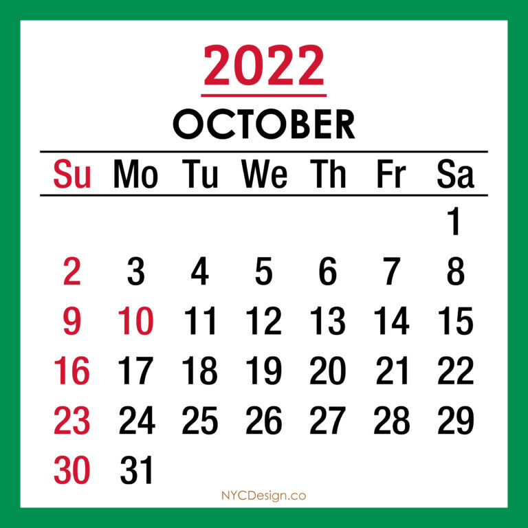 2022 Monthly Calendar with USA Holidays, Printable Free – Sunday Start ...