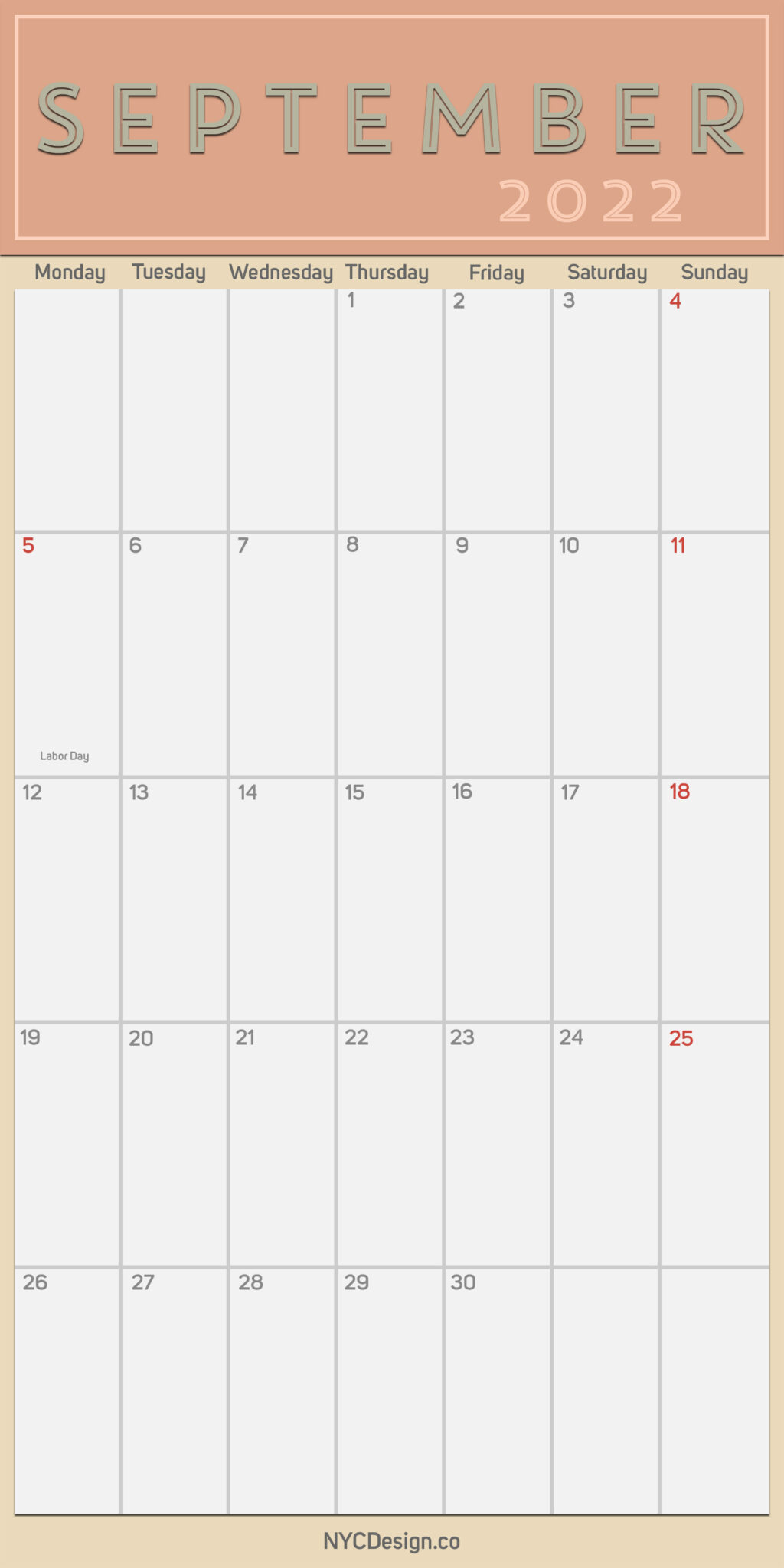 2022 September – Monthly Calendar, Planner, Printable Free – Monday ...
