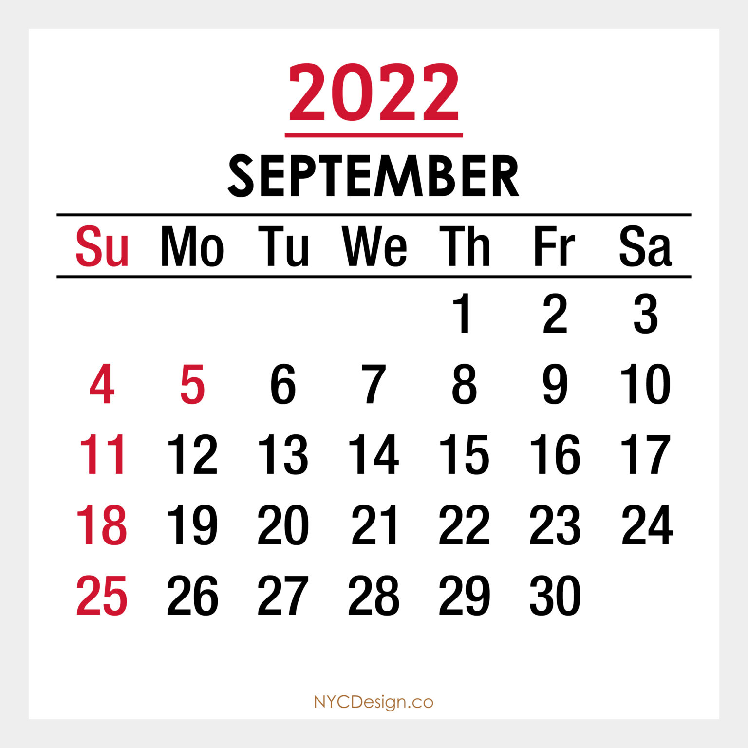 2022 Monthly Calendar with USA Holidays, Printable Free – Sunday Start ...