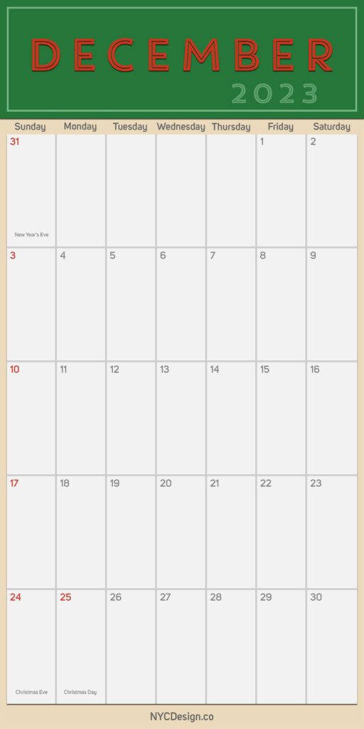 2023 December – Monthly Calendar with US Holidays, Planner, Printable ...