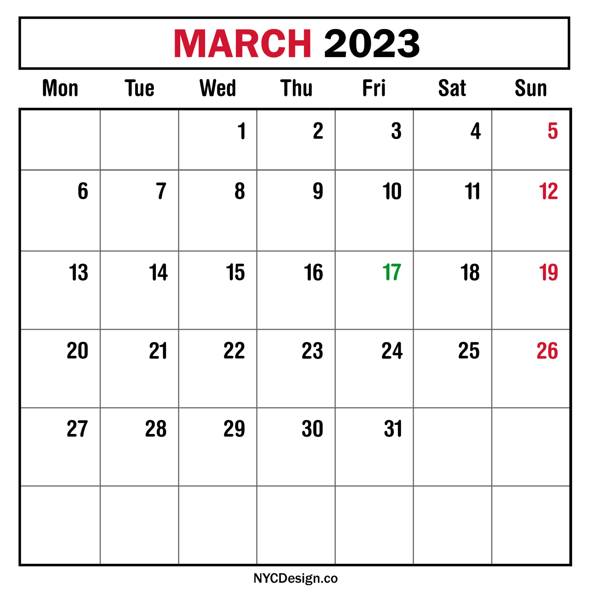 March 2023 Monthly Calendar with UK Holidays, Planner, Printable Free ...