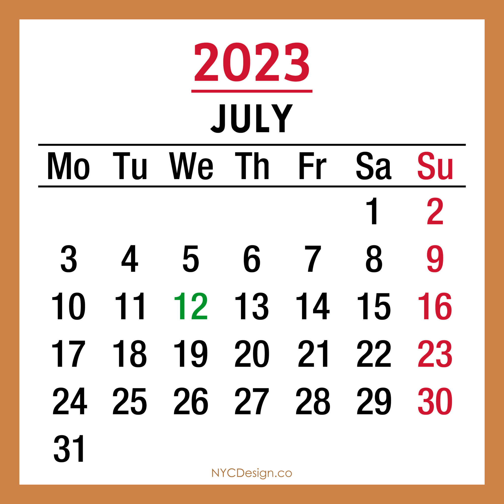 2023 Monthly Calendar with UK Holidays, Printable Free – Beige ...