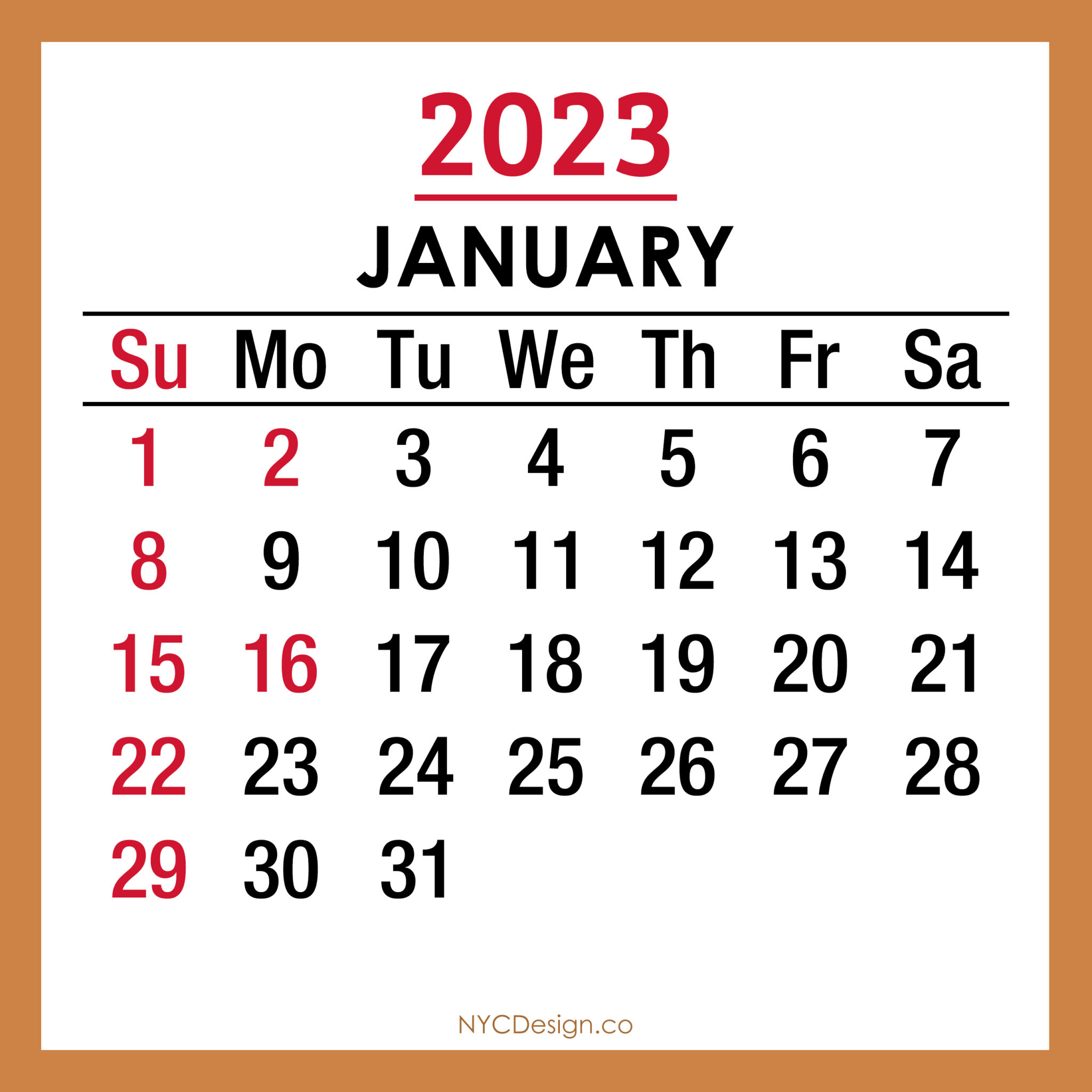 Monthly Calendar January 2021, Monthly Planner, Printable Free – Sunday ...